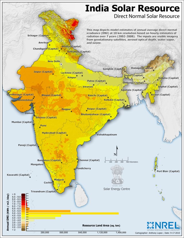 Direct Normal Irradiance – India | Solar Now