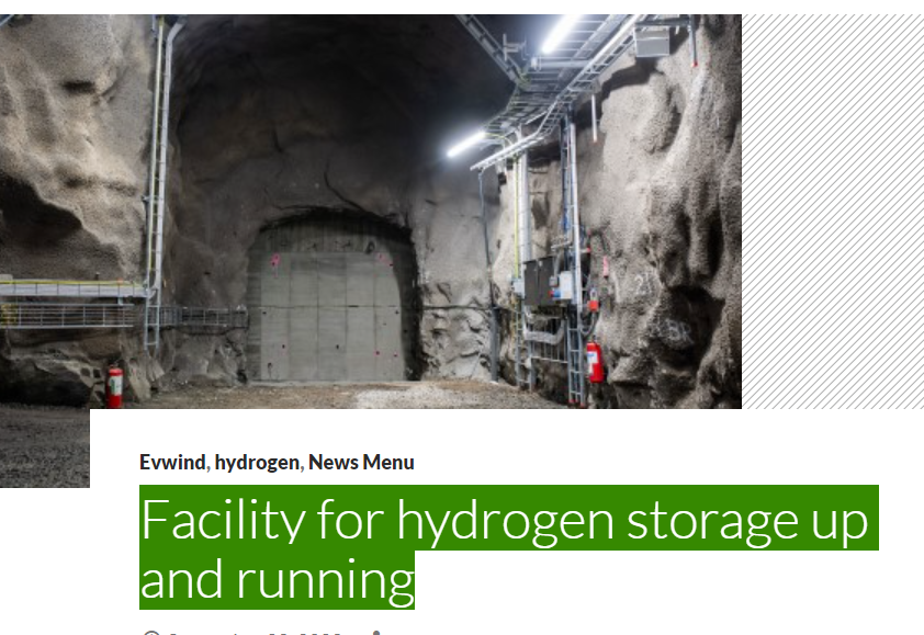 Facility for hydrogen storage up and running | Solar Now