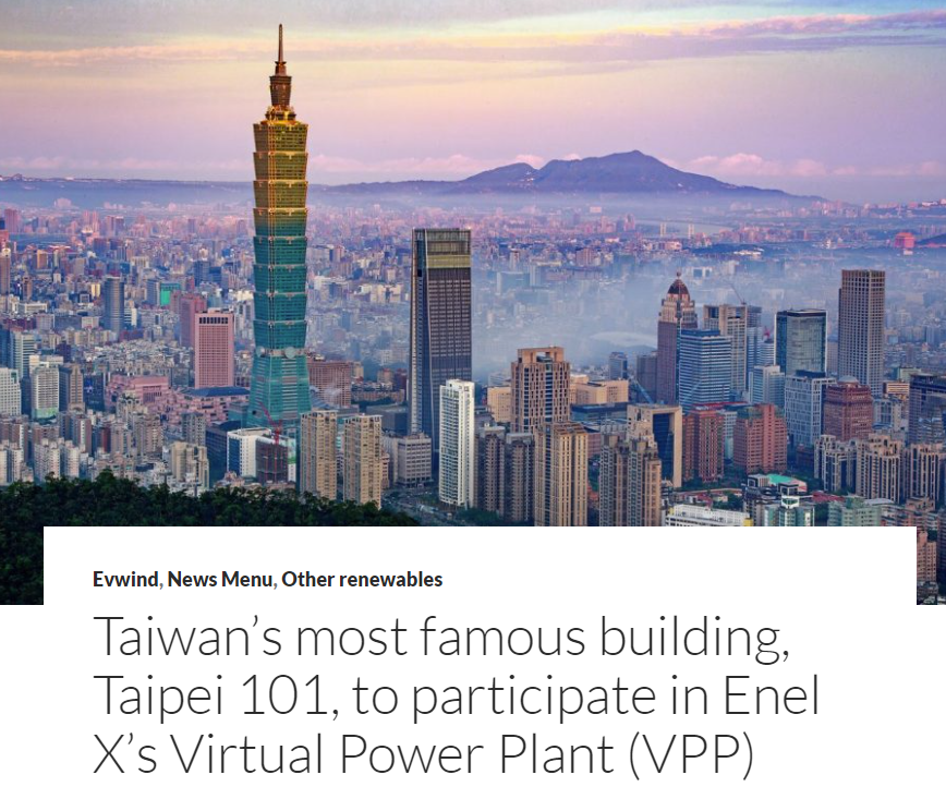 Taiwan’s most famous building, Taipei 101, to participate in Enel X’s ...