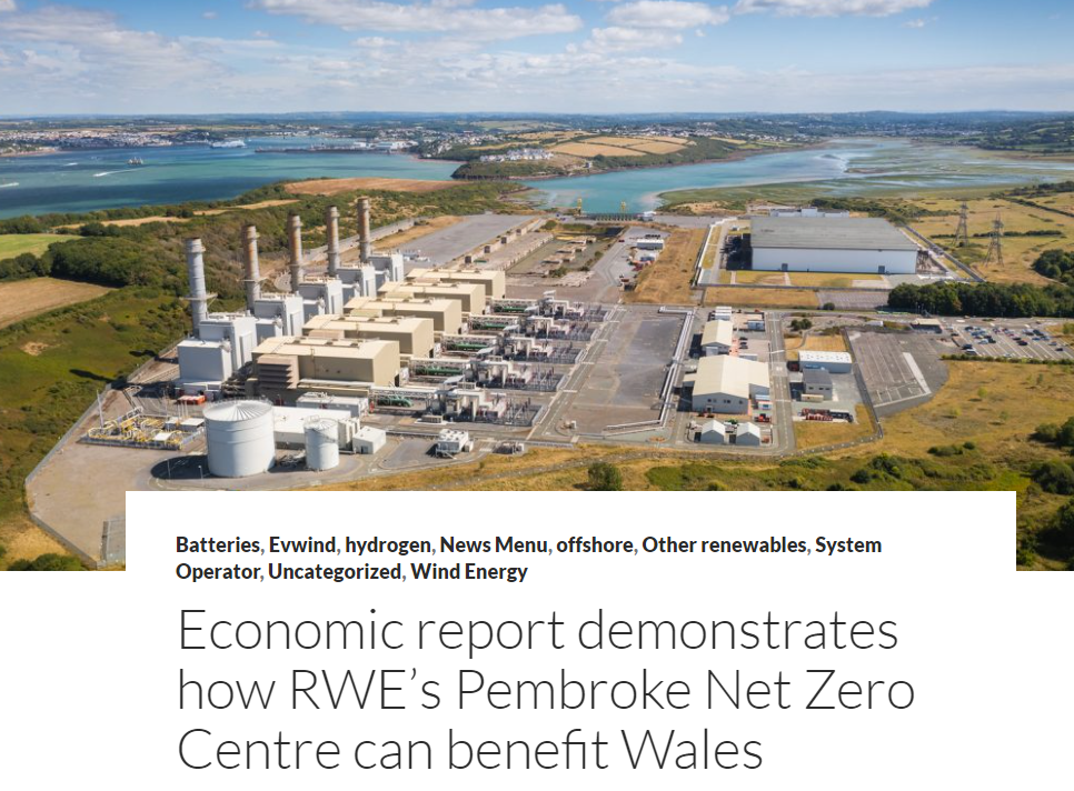 Economic report demonstrates how RWE’s Pembroke Net Zero Centre can ...