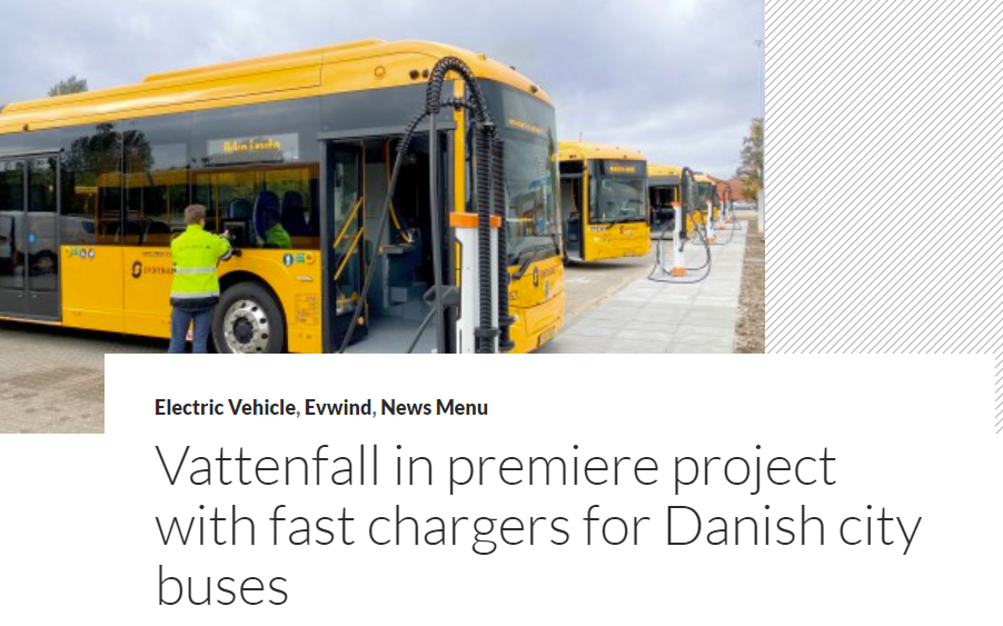 Vattenfall in premiere project with fast chargers for Danish city buses ...