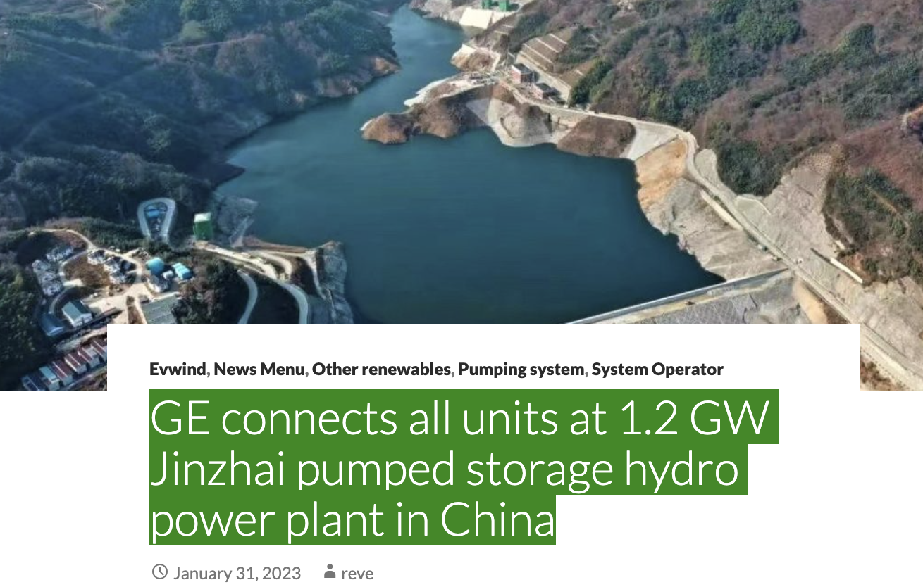 GE connects all units at 1.2 GW Jinzhai pumped storage hydro power ...