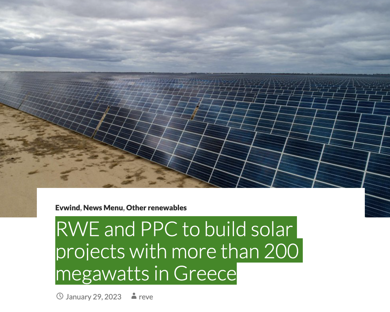 RWE and PPC to build solar projects with more than 200 megawatts in ...