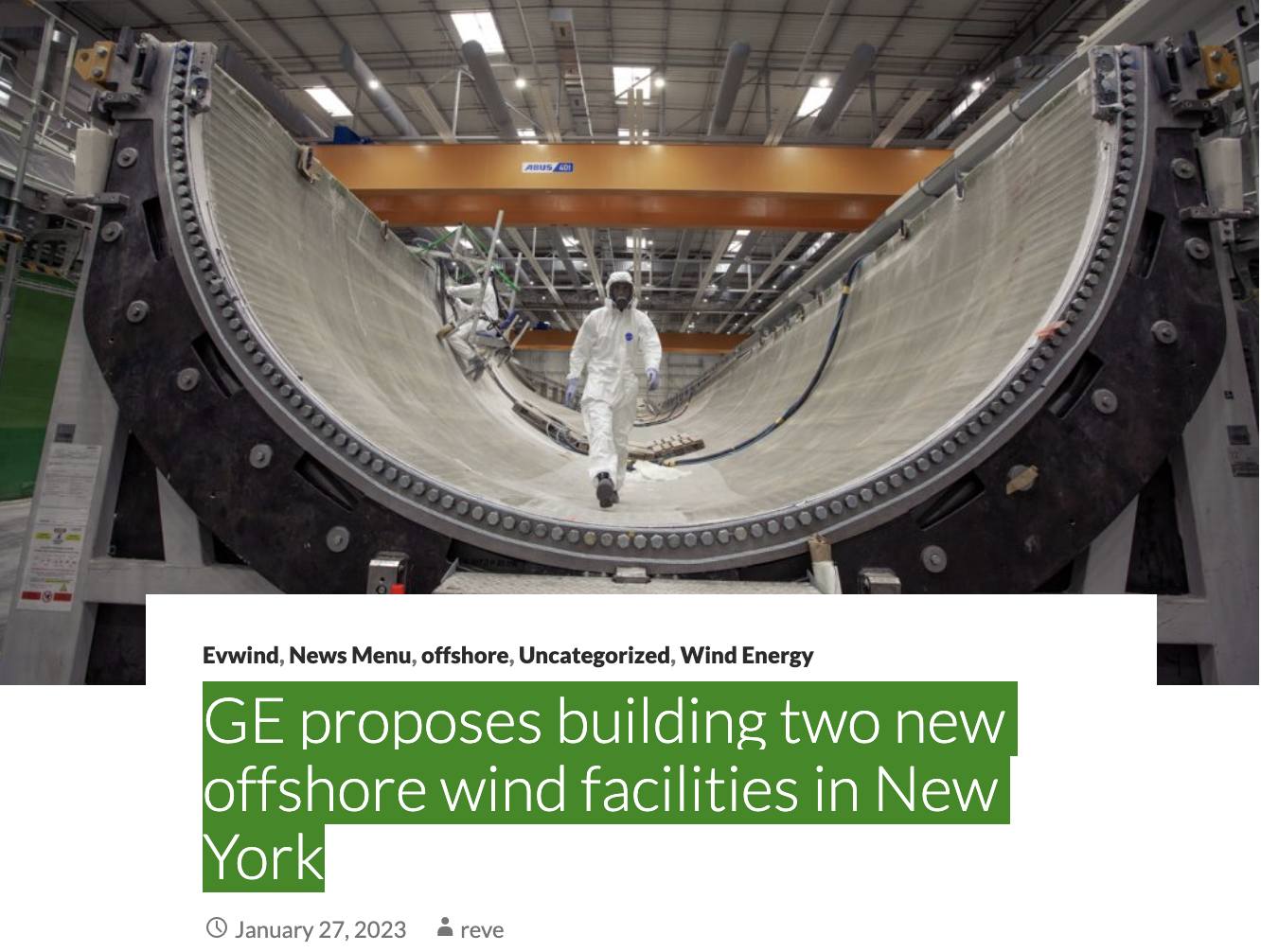 GE proposes building two new offshore wind facilities in New York ...