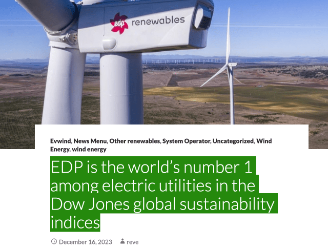 EDP is the world’s number 1 among electric utilities in the Dow Jones ...