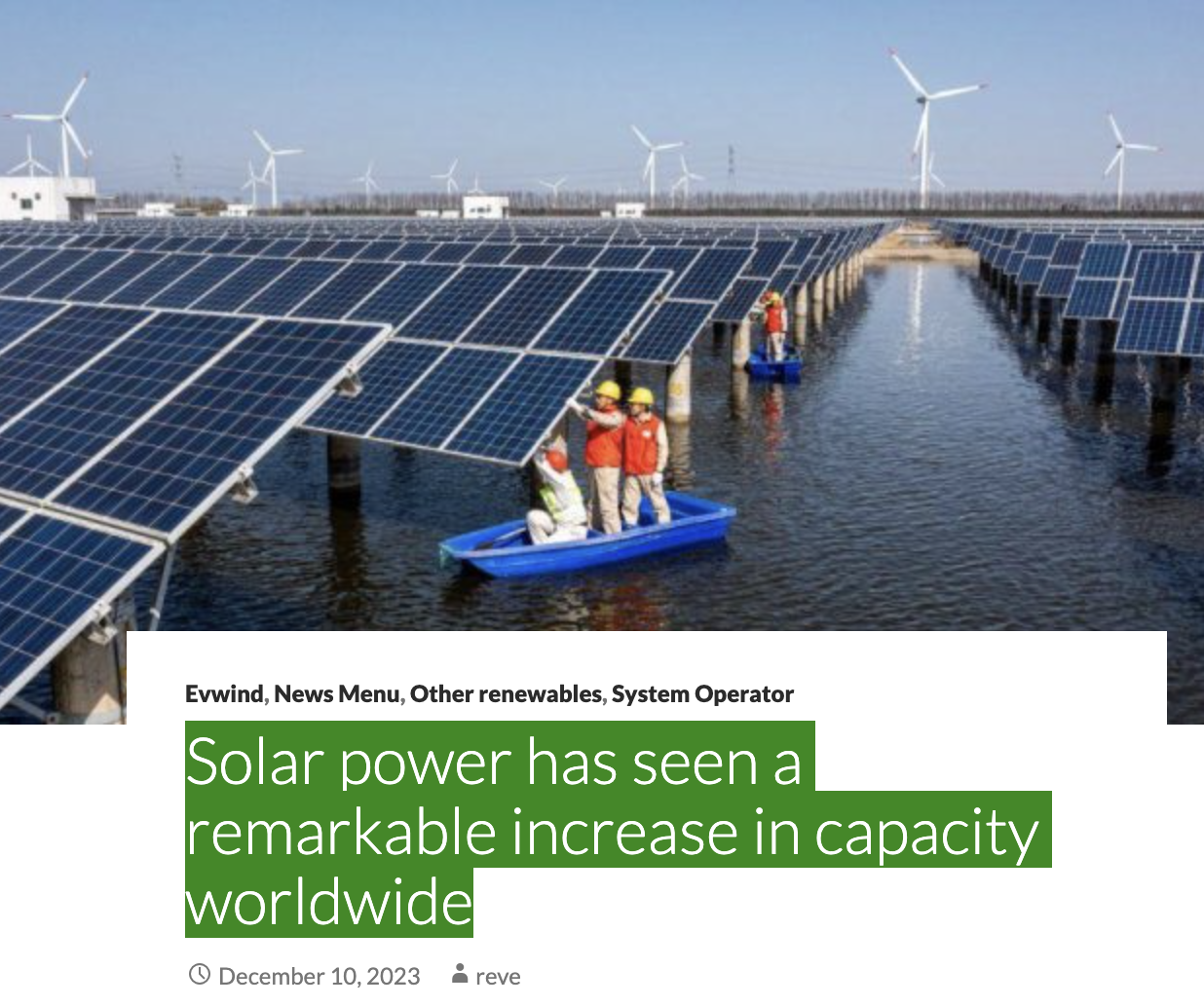 Solar power has seen a remarkable increase in capacity worldwide ...