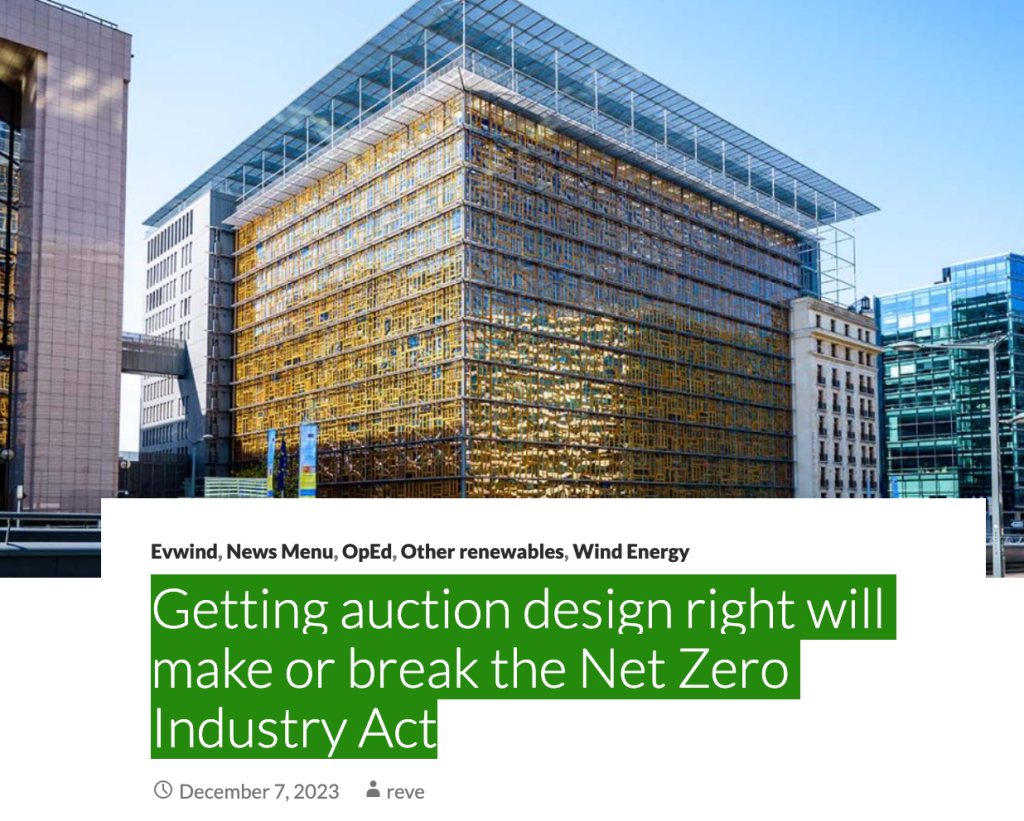Getting auction design right will make or break the Net Zero Industry ...