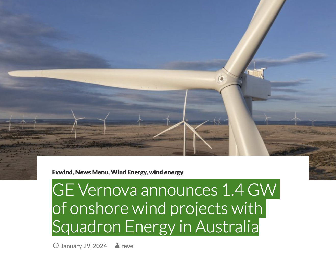 GE Vernova announces 1.4 GW of onshore wind projects with Squadron ...