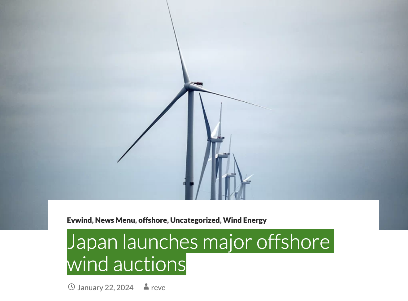 Japan launches major offshore wind auctions | Solar Now