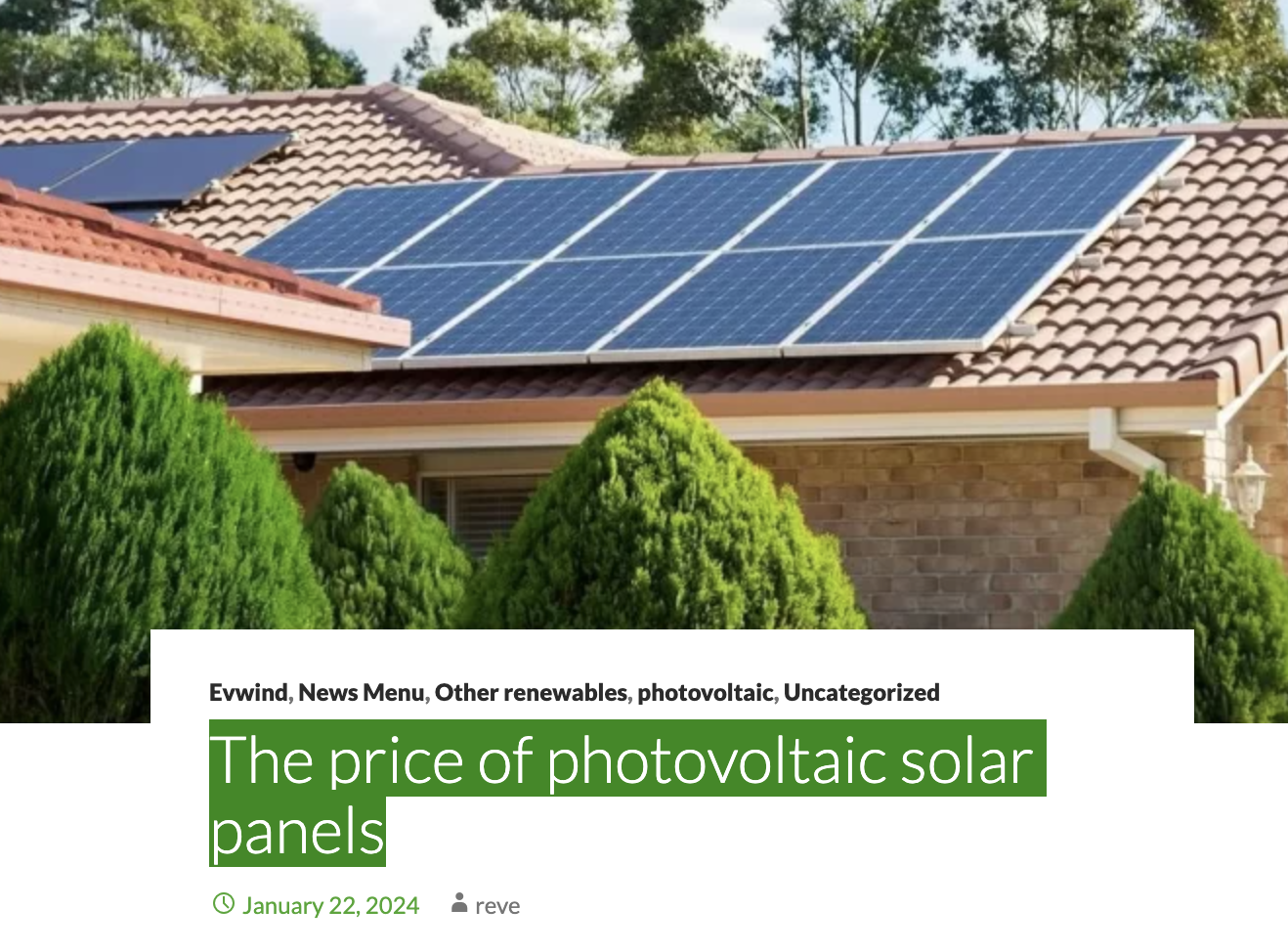 The price of photovoltaic solar panels | Solar Now
