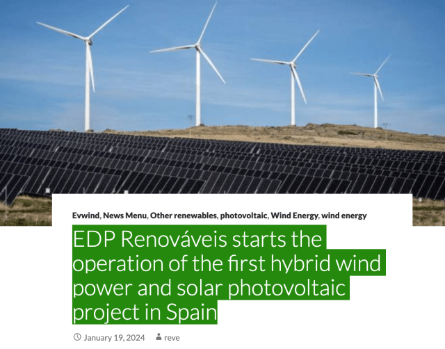 EDP Renováveis starts the operation of the first hybrid wind power and ...