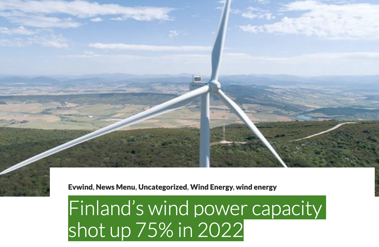 Finland’s wind power capacity shot up 75% in 2022 | Solar Now
