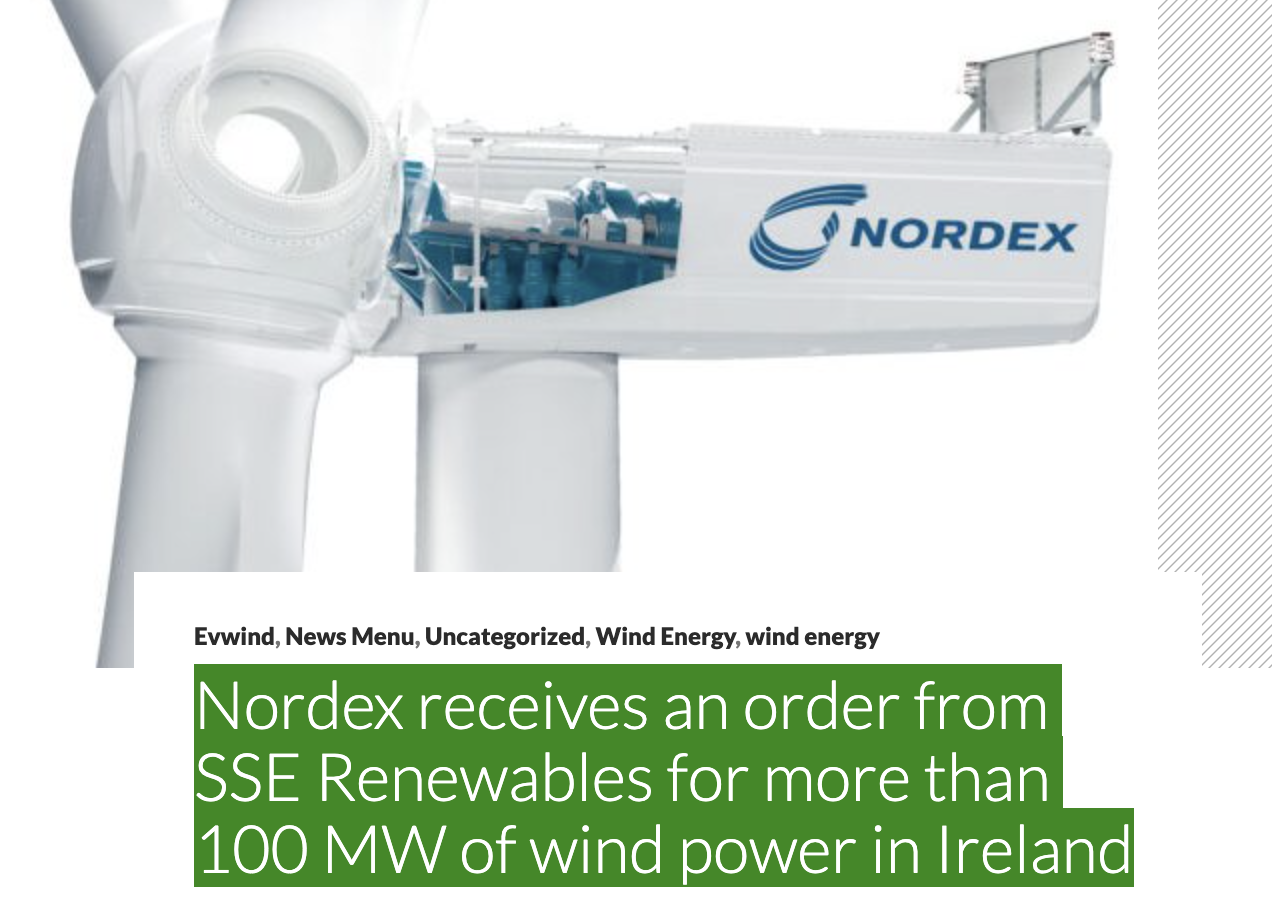 Nordex receives an order from SSE Renewables for more than 100 MW of ...