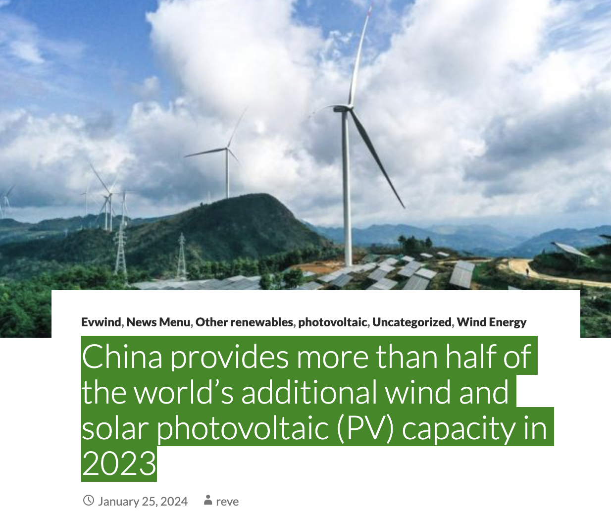 China provides more than half of the world’s additional wind and solar ...