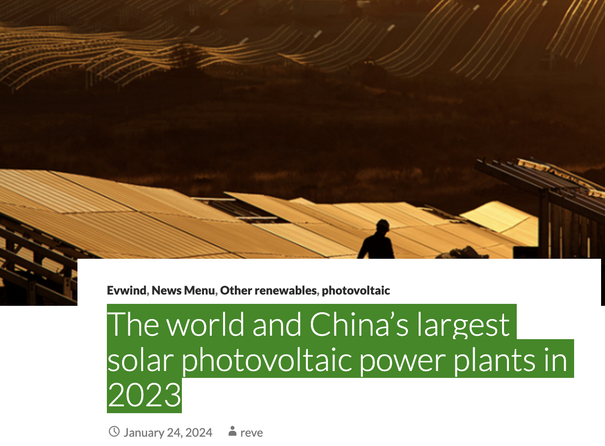 The world and China’s largest solar photovoltaic power plants in 2023 ...
