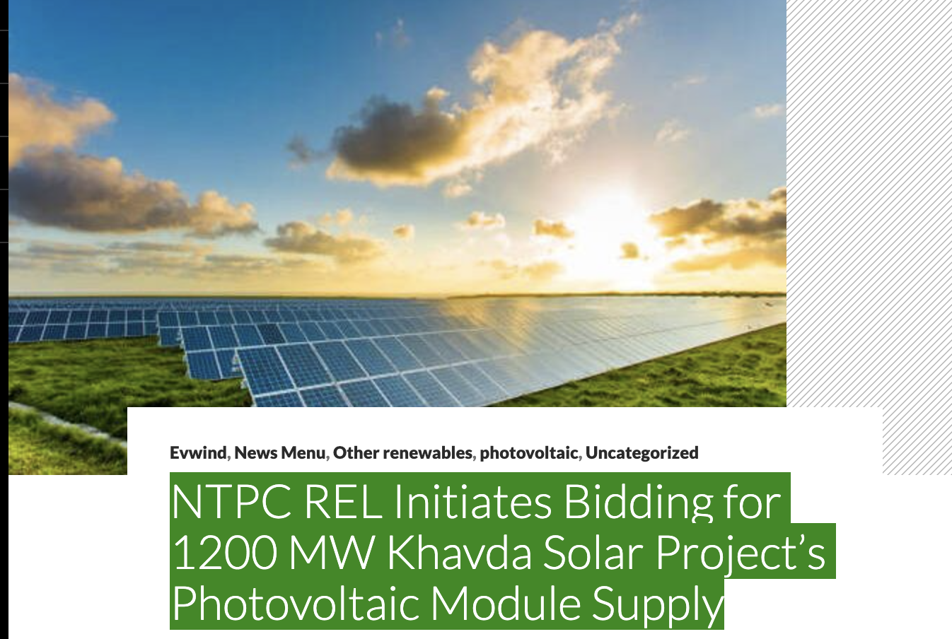 NTPC REL Initiates Bidding for 1200 MW Khavda Solar Project’s ...