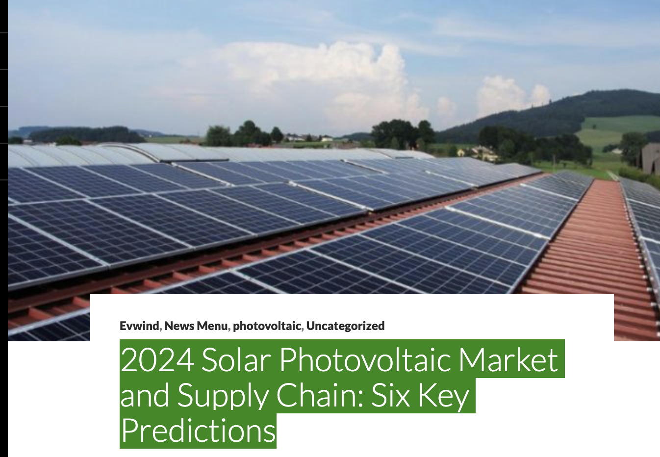 2024 Solar Photovoltaic Market and Supply Chain: Six Key Predictions ...
