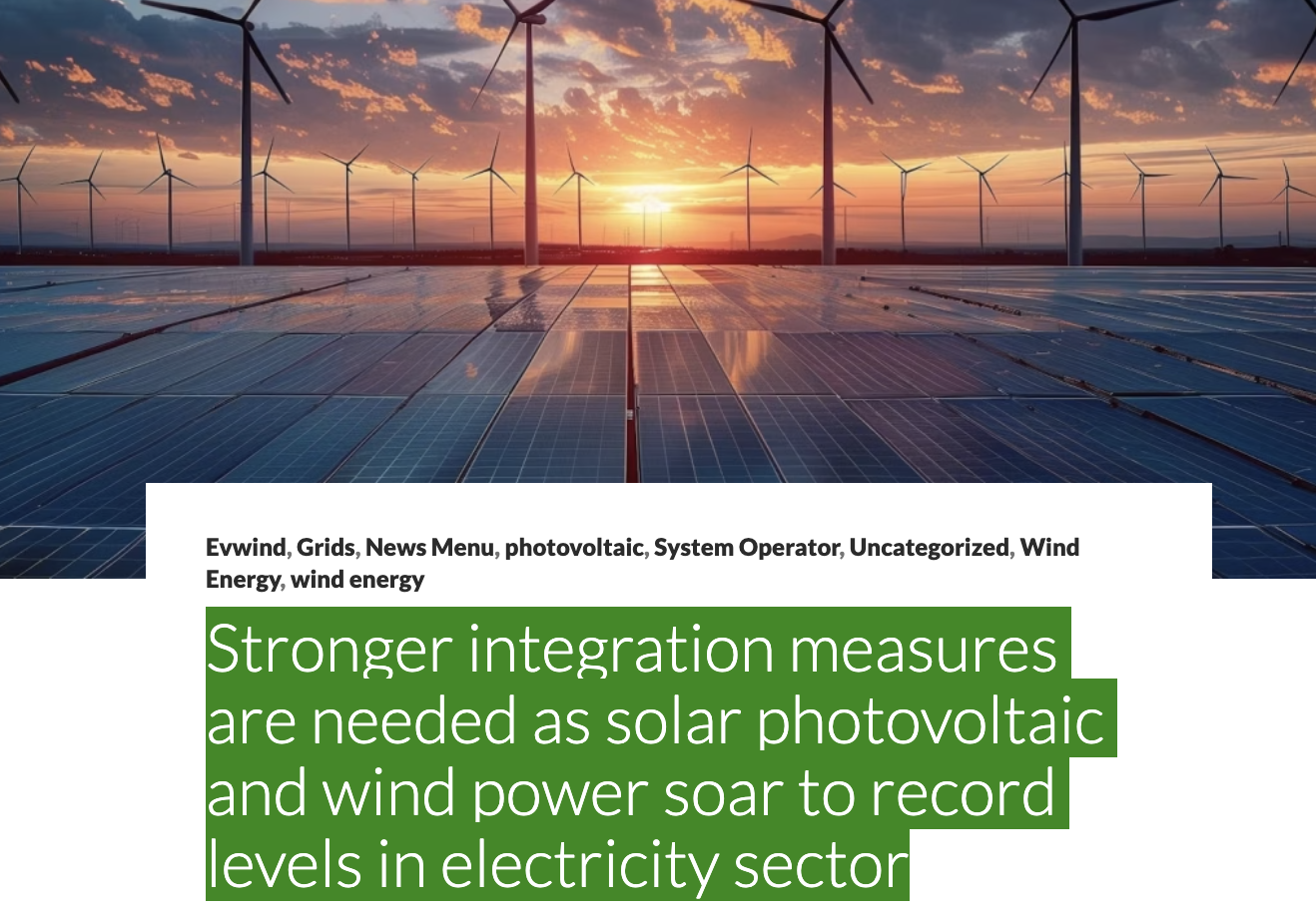 Stronger integration measures are needed as solar photovoltaic and wind ...