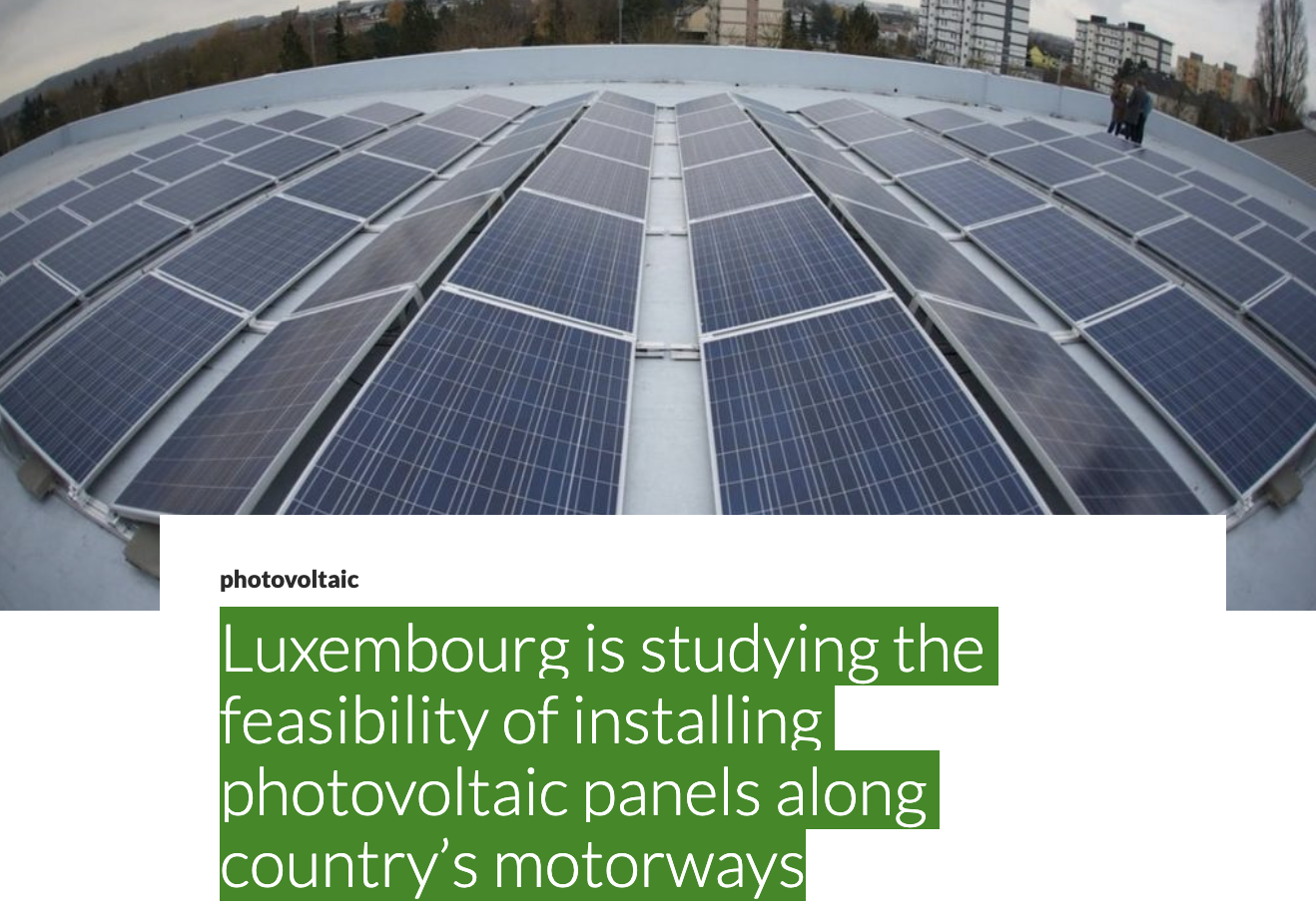 Luxembourg is studying the feasibility of installing photovoltaic ...