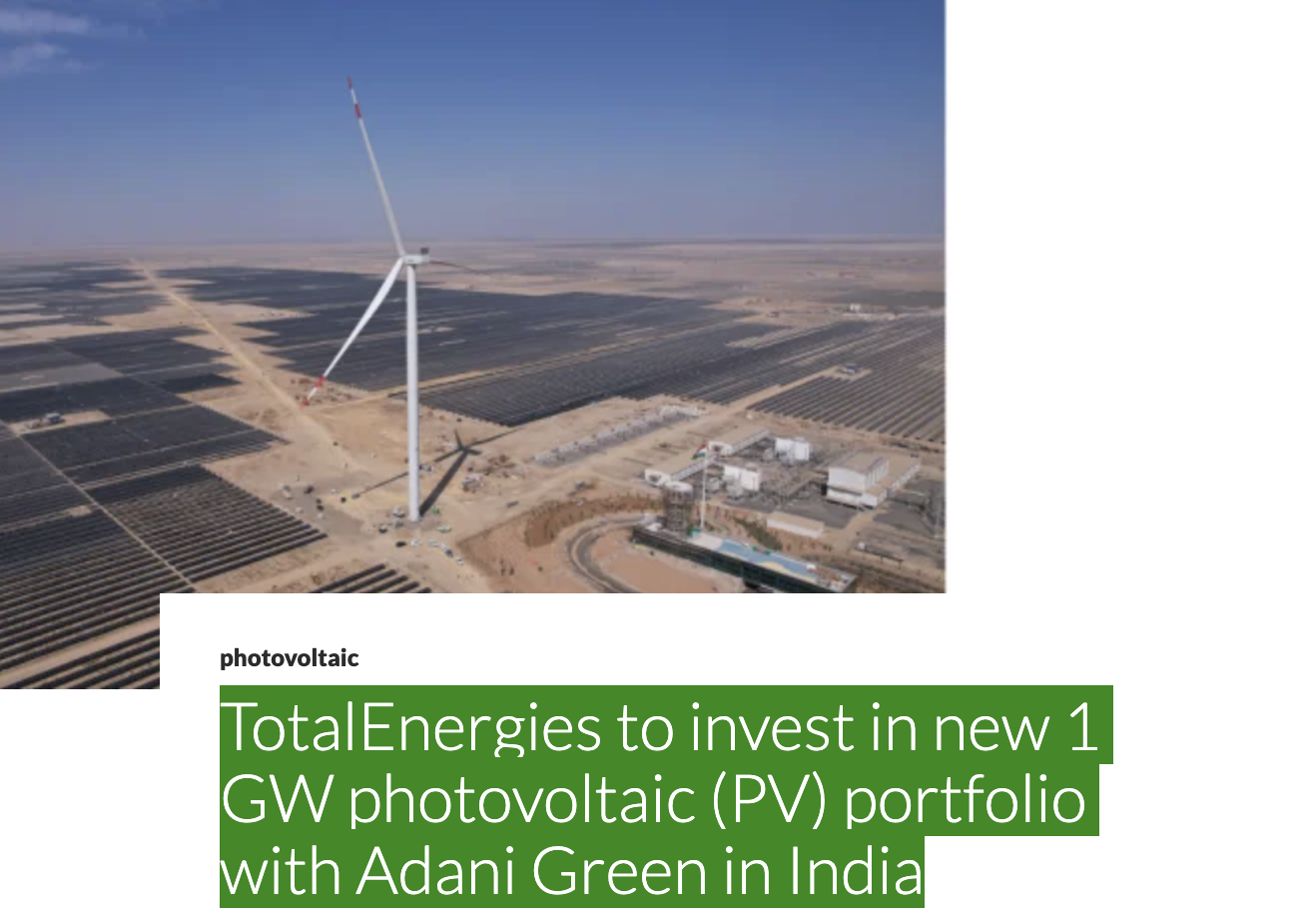 TotalEnergies to invest in new 1 GW photovoltaic (PV) portfolio with ...