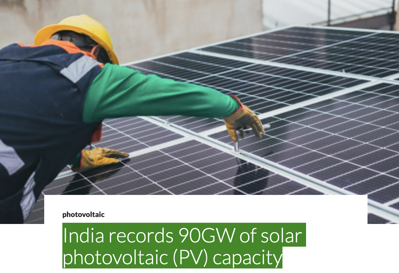 India records 90GW of solar photovoltaic (PV) capacity | Solar Now
