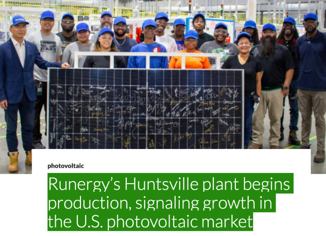 Runergy’s Huntsville plant begins production, signaling growth in the U ...
