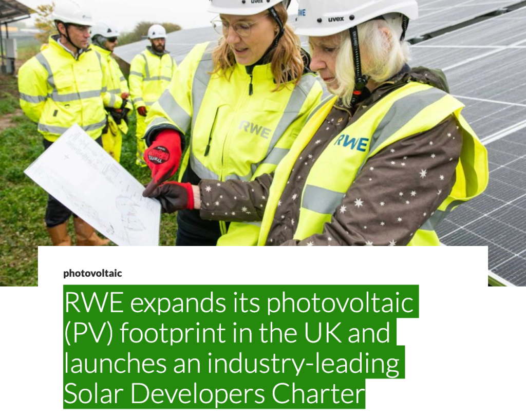 RWE expands its photovoltaic (PV) footprint in the UK and launches an ...