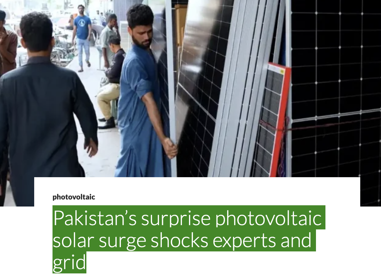 Pakistan’s surprise photovoltaic solar surge shocks experts and grid ...