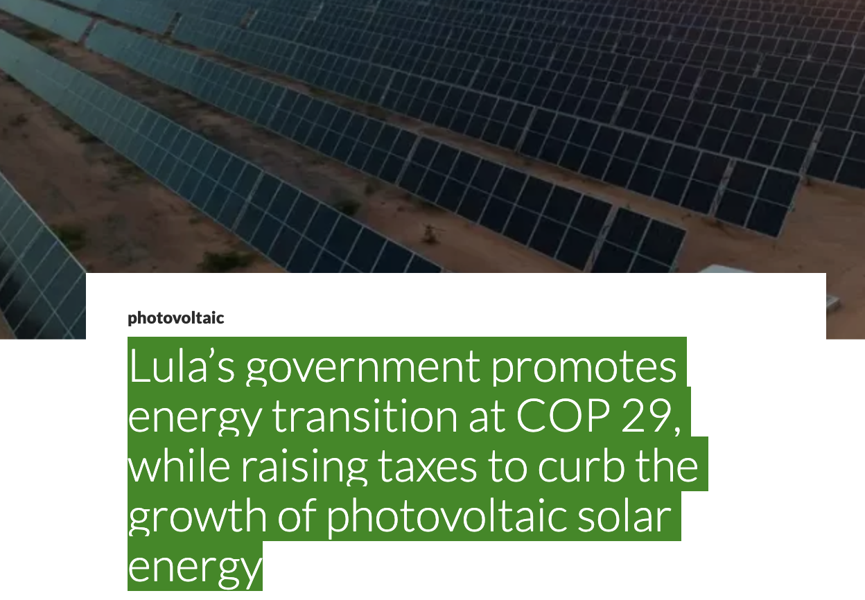 Lula’s government promotes energy transition at COP 29, while raising ...