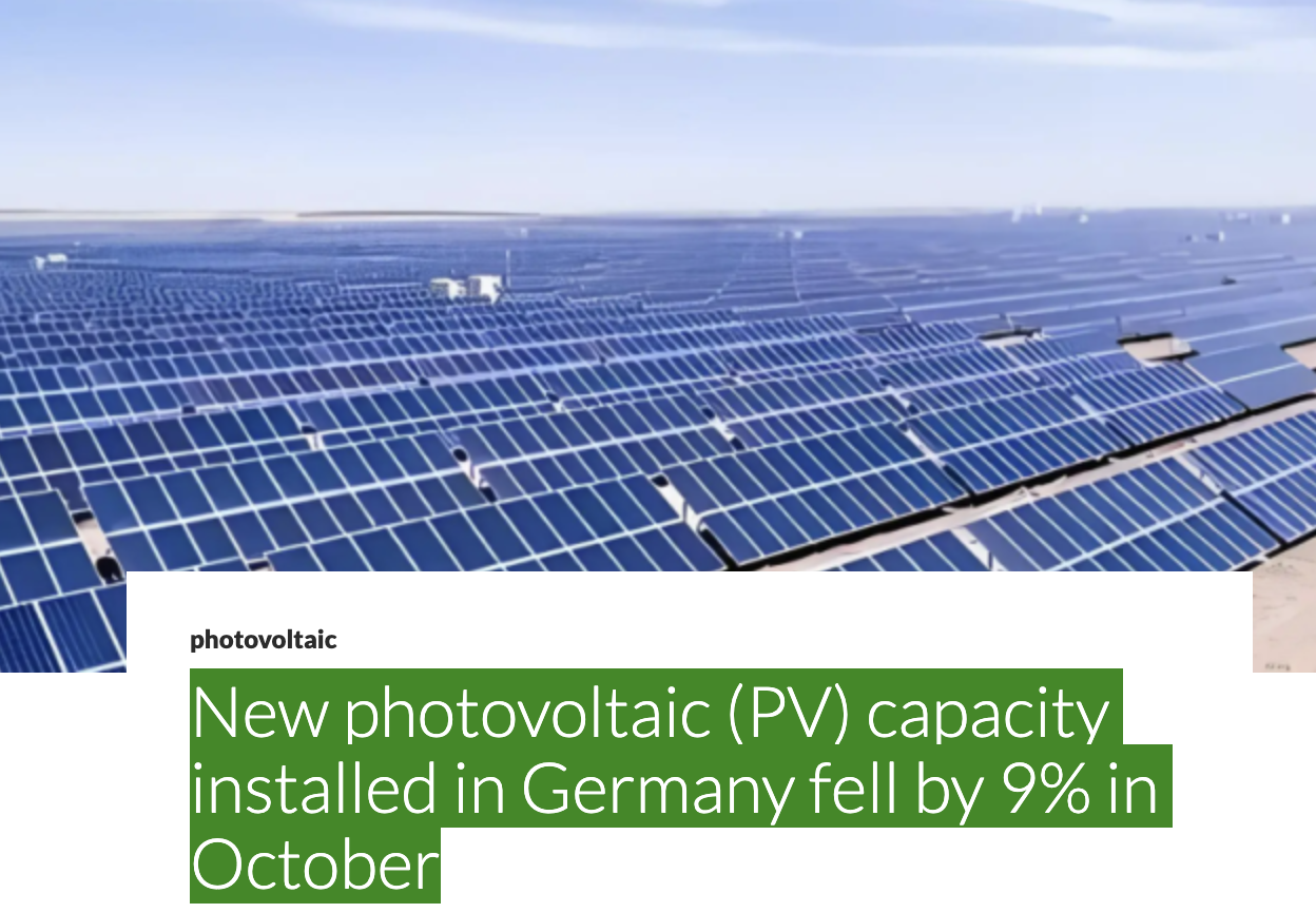 New photovoltaic (PV) capacity installed in Germany fell by 9% in ...