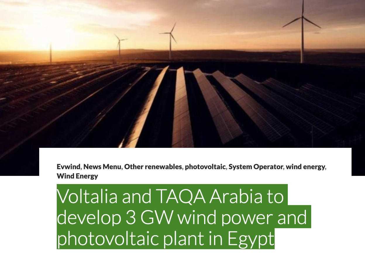 Voltalia and TAQA Arabia to develop 3 GW wind power and photovoltaic ...