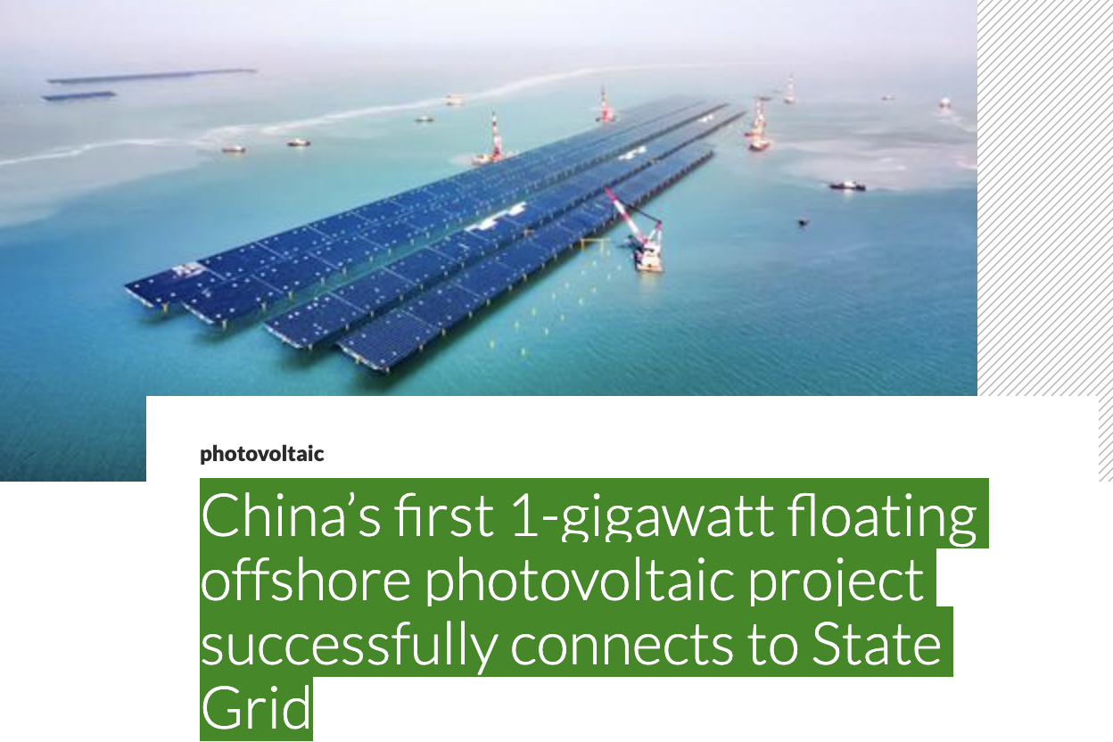 China’s first 1-gigawatt floating offshore photovoltaic project ...