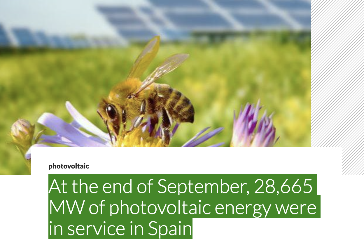 At the end of September, 28,665 MW of photovoltaic energy were in ...