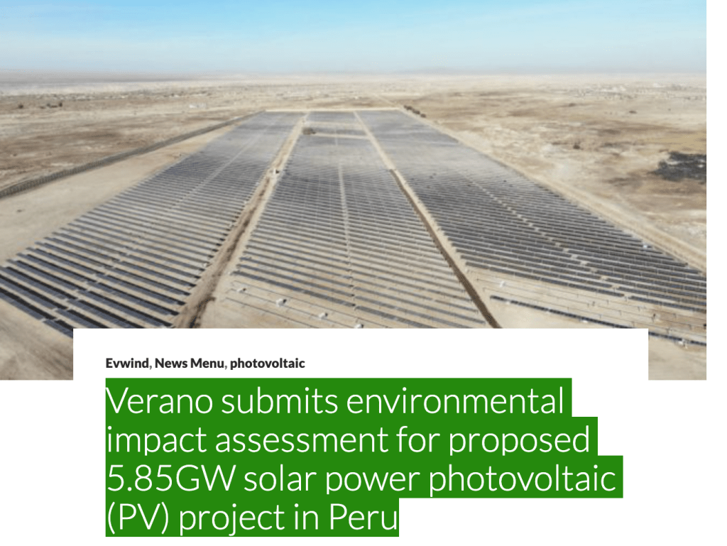 Verano submits environmental impact assessment for proposed 5.85GW solar power photovoltaic (PV ...