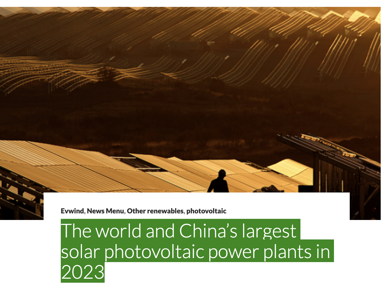 The world and China’s largest solar photovoltaic power plants in 2023 ...