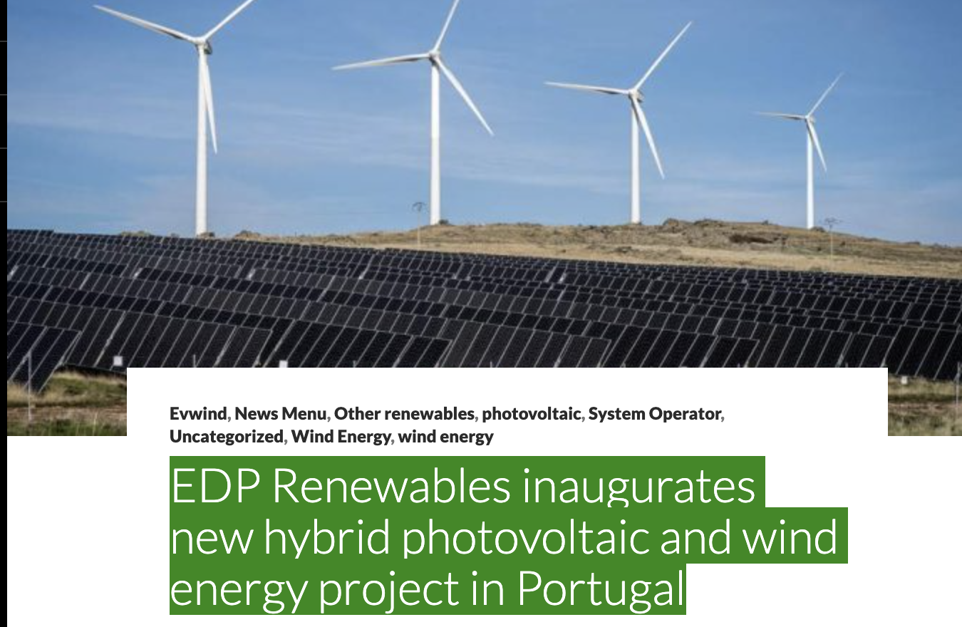 EDP Renewables inaugurates new hybrid photovoltaic and wind energy ...